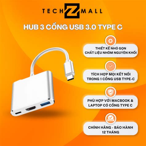Bộ Chuyển đổi đa Cổng Usb C Sang Hdmi Cổng Usb 3 0 đầu Ra Type C Hub Thunderbolt 3 Sang Hdmi 4k