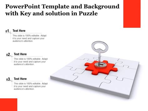 Powerpoint Template And Background With Key And Solution In Puzzle Presentation Graphics