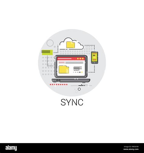 Sync Synchronize Internet Cloud Technology Icon Stock Vector Image