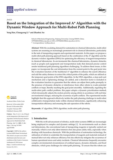 Pdf Based On The Integration Of The Improved A Algorithm With The Dynamic Window Approach For