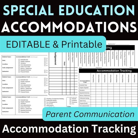 Iep Accommodation Tracking Chart Collection Iep Special Education