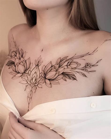 Elegant Chest Tattoos For Women To Elevate Their Beauty
