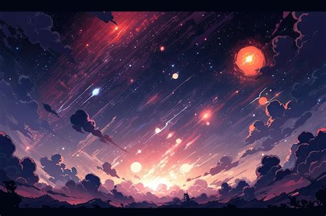 Premium Photo Planets And Nebula Background In Pixel Art Style Space