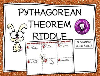 Pythagorean Theorem Activity Riddle Pythagorean Theorem Theorems Math Riddles