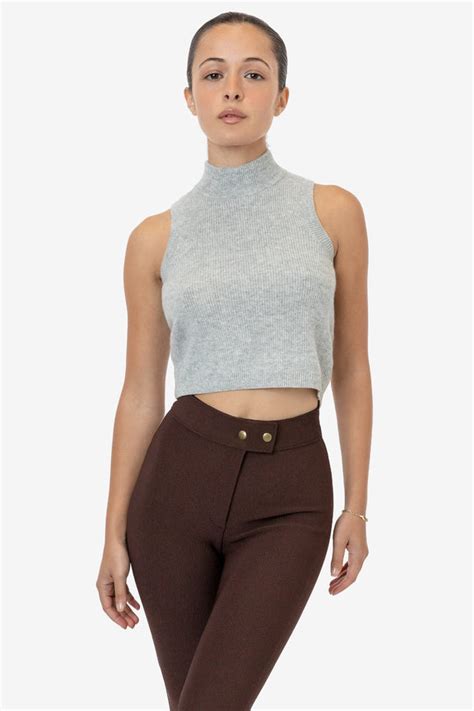 Rfk382 Cashmere Knit Sleeveless Mock Neck Los Angeles Apparel