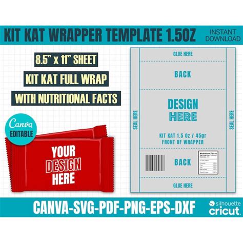 Kit Kat Wrapper Template 1 5oz 45g Candy Wrapper Kit Kat C Inspire