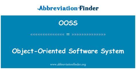 ooss significa sistema de software orientado a objetos object