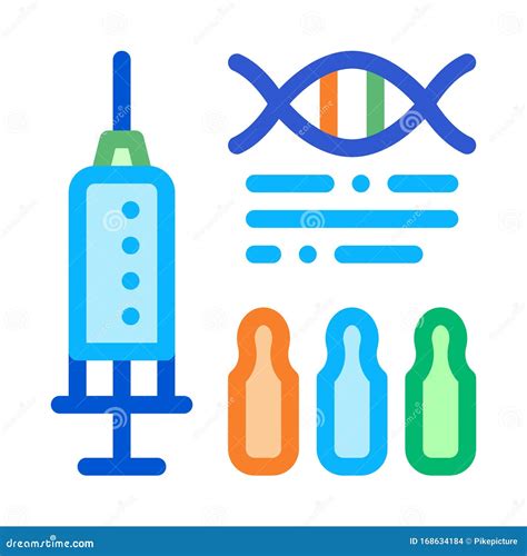 Injectiespuit Met Ampoules Biohacking Icon Vector Illustratie Vector
