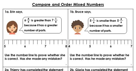 comparing mixed numbers worksheet