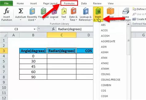Cos En Excel Fórmula Ejemplos ¿cómo Usar La Función Cos