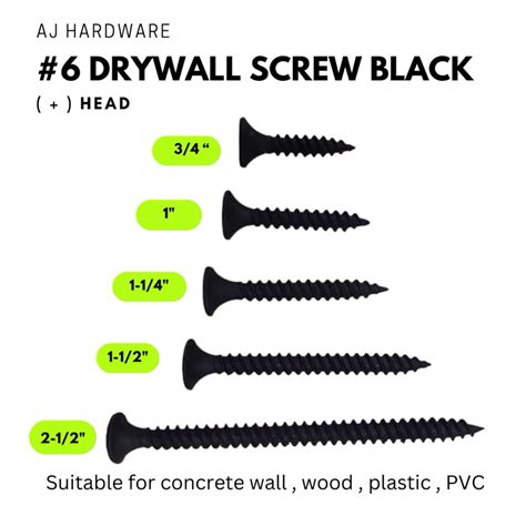 6 Drywall Screw Black Skru Tajam Hitam 30pcs 1pack 34 2