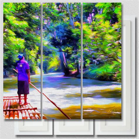 Jamaican River Raft Ride J001 Triptych Zazzle