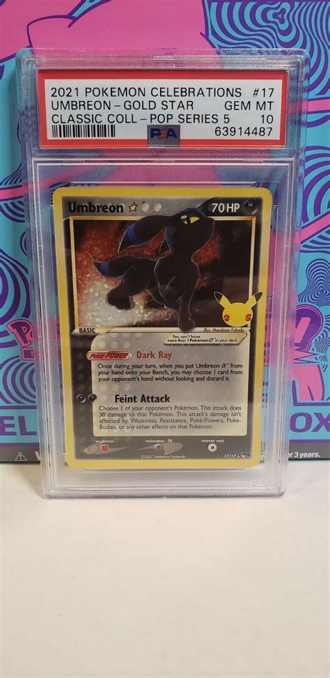 2021 Pokemon Celebrations Umbreon Gold Star 17 Classic Collection Psa