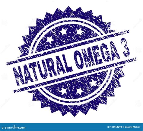 Grunge Textured NATURAL OMEGA 3 Stamp Seal Stock Vector Illustration Of Draft Caption 134964294