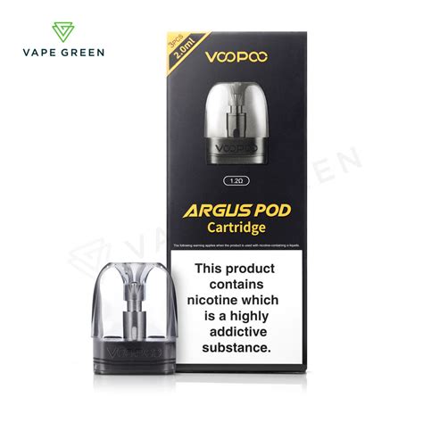 Voopoo Argus Replacement Pods 3 Pack Free Uk Delivery Vape Green