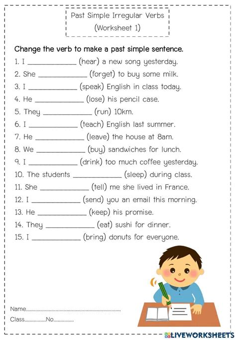 3fepast Simple Irregular And Regular Verbs Worksheet English Grammar