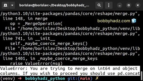 You Are Trying To Merge On Int64 And Object Columns Fixed Bobbyhadz