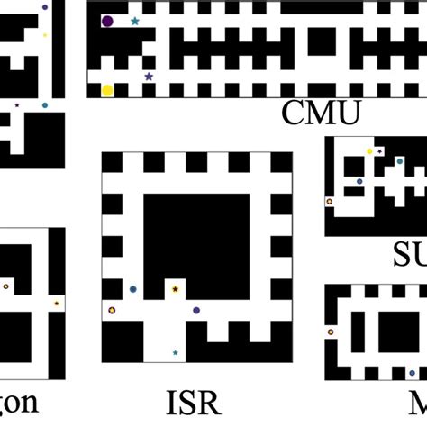 Different Gridworld Environments Dots Are Agents Stars Denote