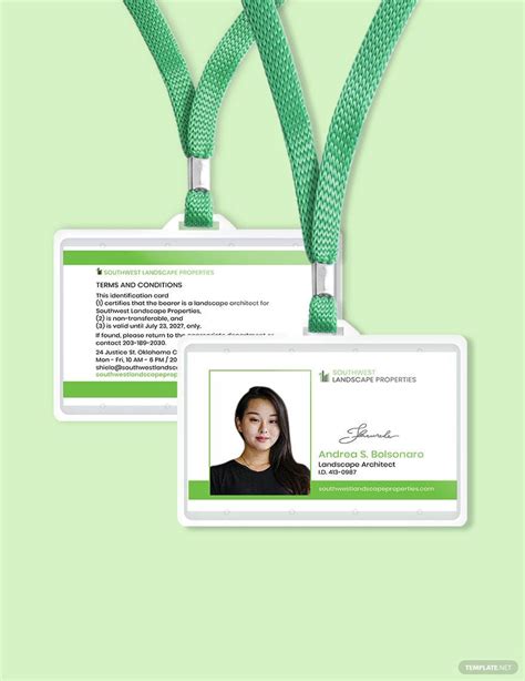 Landscape Id Card Template In Ms Word Illustrator Pages Photoshop