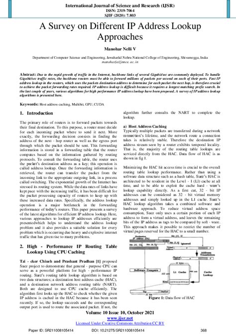 Pdf A Survey On Different Ip Address Lookup Approaches