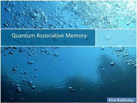 Ppt Quantum Associative Memory Powerpoint Presentation Free Download