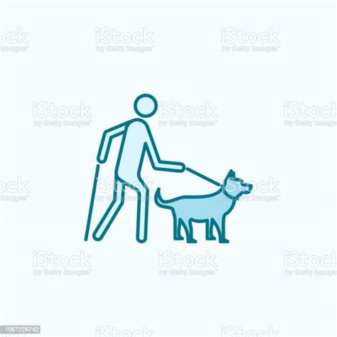 導盲犬2色線圖示簡單的彩色元素插圖引導狗輪廓符號設計從殘疾人集向量圖形及更多導盲犬圖片 導盲犬 健保和醫療 凸字 Istock
