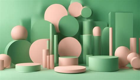 Premium Ai Image Abstract Minimal Scene With Geometrical Forms