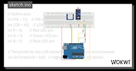 Motion Activated Lighting Arduino Wokwi ESP STM Arduino Simulator