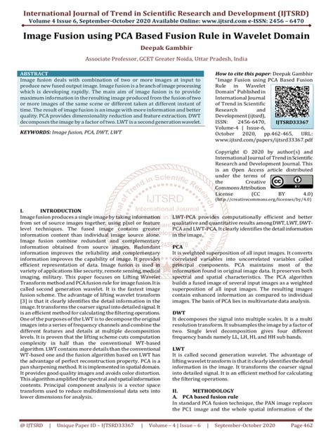 Image Fusion With Pca And Wavelet Transform