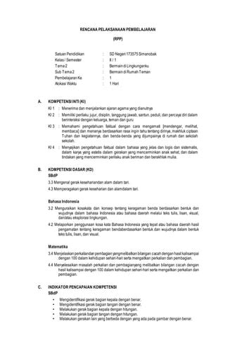 RPP KLS TEMA SUBTEMA PEMBELAJARAN PDF