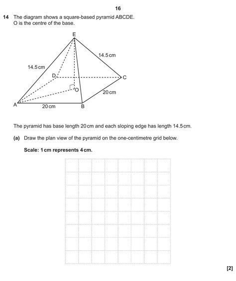 Gcse Ocr Maths Constructions The Diagram Shows A Square Based