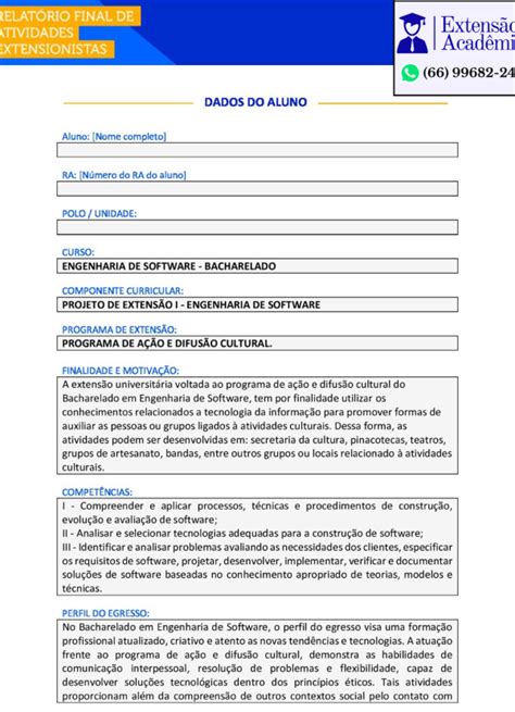 Arquivo De Projeto De Extensão I Engenharia De Software Extensão