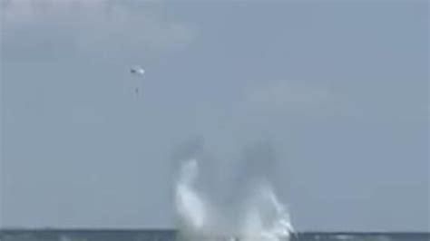 Moment Russian Fighter Jet Crashes Into Sea Of Azov World News Sky News
