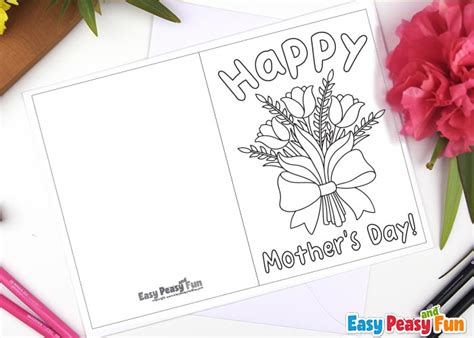 Printable Mother S Day Cards To Color Free Pdf Easy Peasy And Fun
