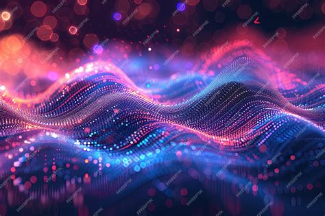 Premium Photo Holographic Sound Waveform