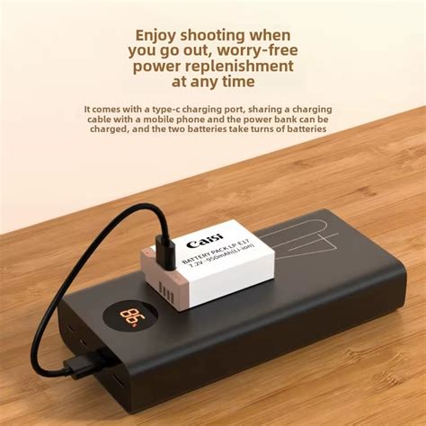 Caisi A Battery Canon Lp E17 With C Type Charging Port 950mah