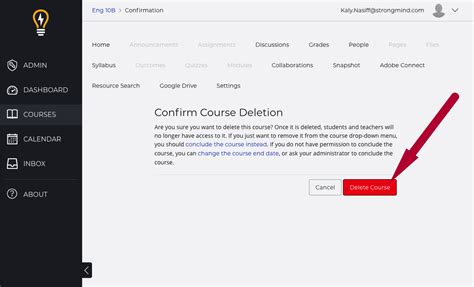 Delete A Course Primavera