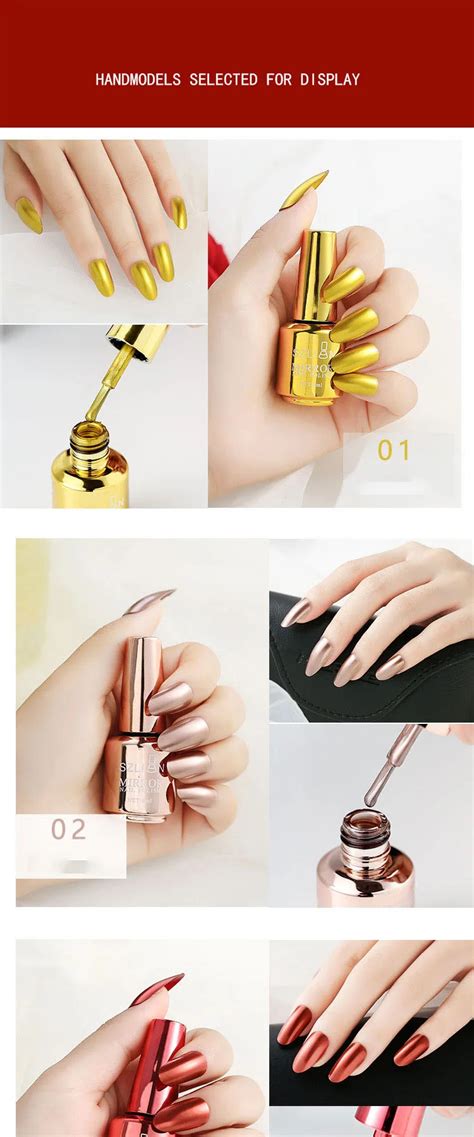 Item 로즈마리 16 색 메탈 미러 매니큐어 여러 가지 색상 지속 실버 투명 로즈 골드 매니큐어 아트 디자인 인기 판매