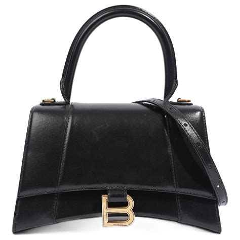 Balenciaga Hourglass Black Leather Small Ref1090172 Joli Closet