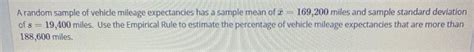 Solved A Random Sample Of Vehicle Mileage Expectancies Has A Chegg