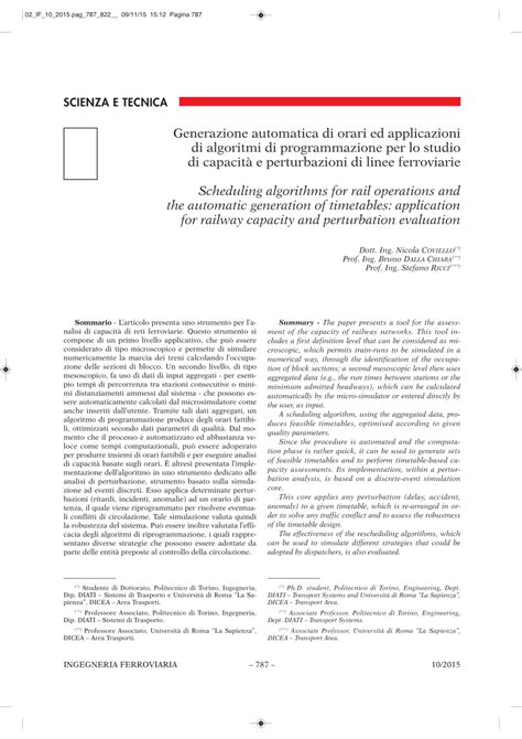 Pdf Scheduling Algorithms For Rail Operations And The Automatic
