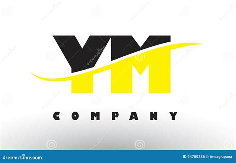 ym y m black y logotipo amarillo de la letra con swoosh ilustración del vector ilustración de