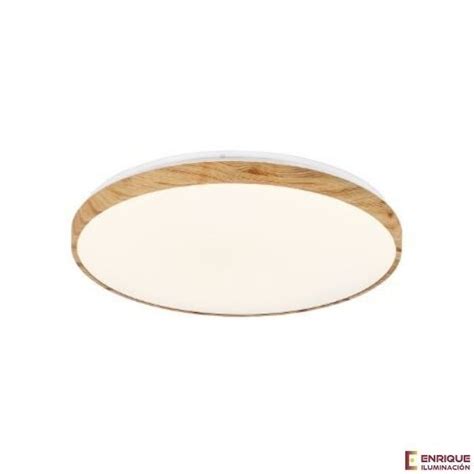 Plafón de techo LED con madera estilo nórdico Copenhague Enrique