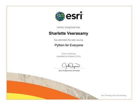 Esri Certificate Python For Everyone Ppt