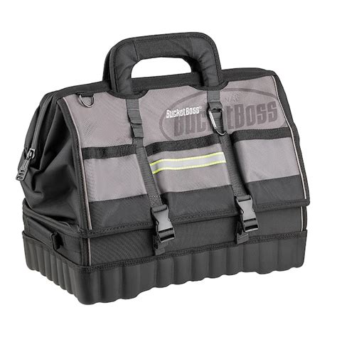 Bucket Boss 18 Hv Pro Drop Bottom Grey Black Polyester 18 In Zippered