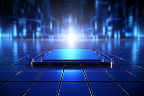 Premium Ai Image Futuristic Microchip Cpu Circuit Board Blue Light