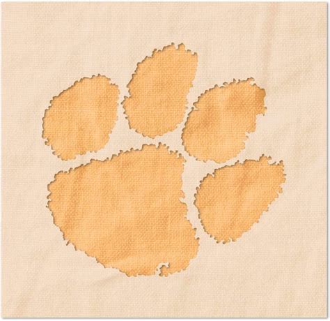 Clemson Tigers Paw Logo Stencil Reusable 14 Mil Mylar Plastic Officially