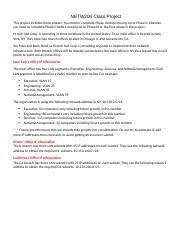 Netw Courseproject Docx Netw Class Project This Project