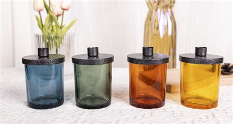 Colourful Perfume Diffuser Glass Bottle With Lid Glass Bottle And
