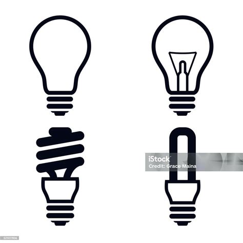 Light Bulb Icons Illustration Vector向量圖形及更多電燈泡圖片 電燈泡 電燈 慳電膽 Istock